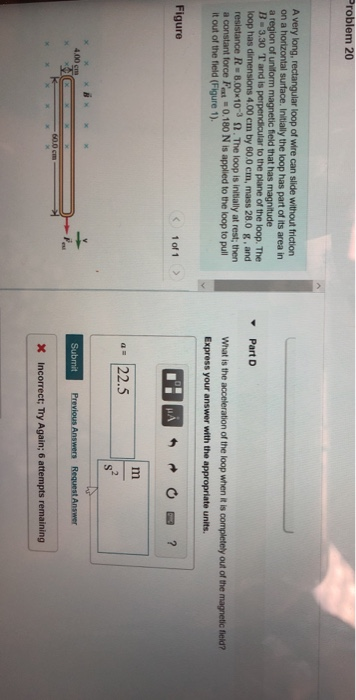 Solved Problem 20 A very long, rectangular loop of wire can | Chegg.com