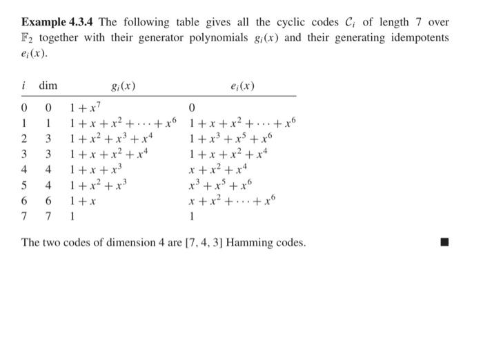 Solved Exercise225Find the generator polynomials and the | Chegg.com