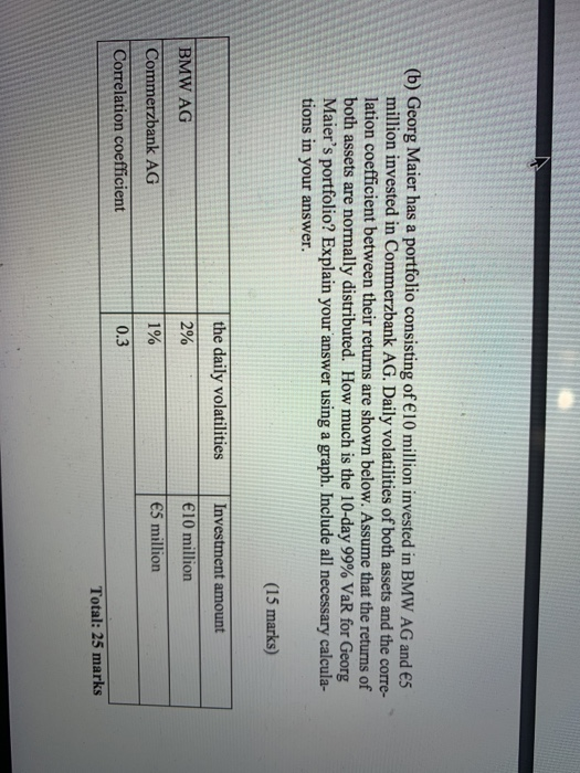 practicing VaR problems from previous years exams, | Chegg.com