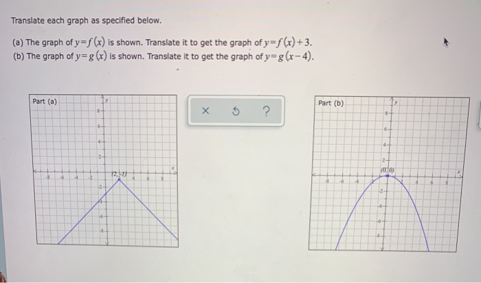 Solved Translate each graph as specified below. (a) The | Chegg.com