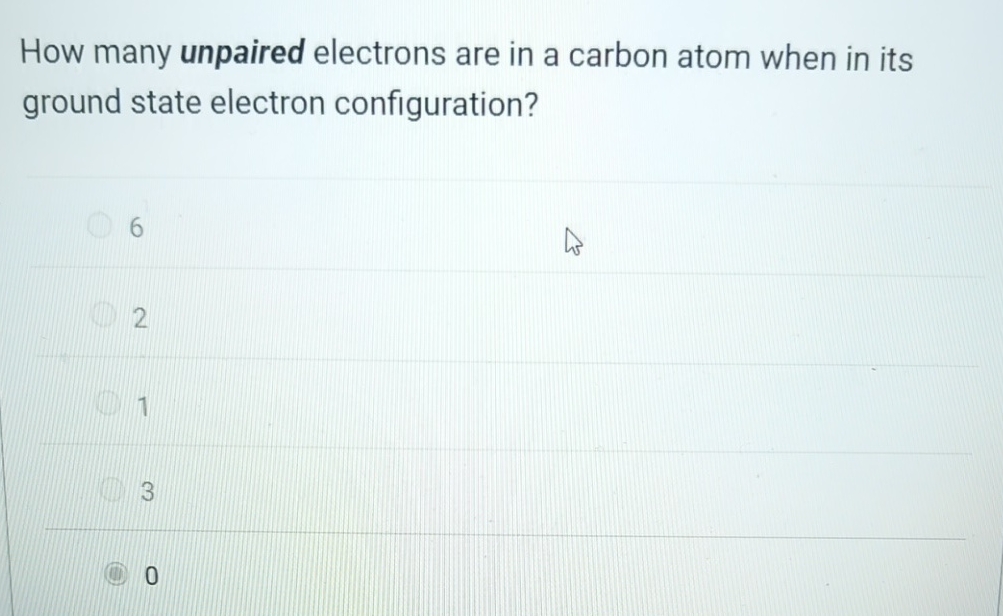 Solved How many unpaired electrons are in a carbon atom when | Chegg.com