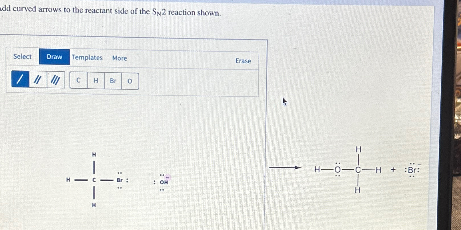 Solved Add curved arrows to the reactant side of the SN2 | Chegg.com