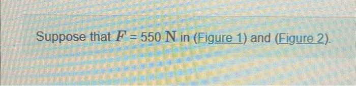 Suppose that F=550 N in (Figure 1) and (Figure 2).In | Chegg.com