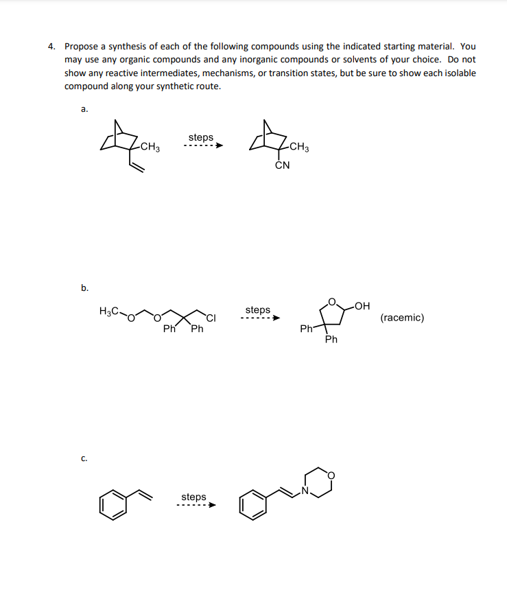Solved Propose a synthesis of each of the following | Chegg.com