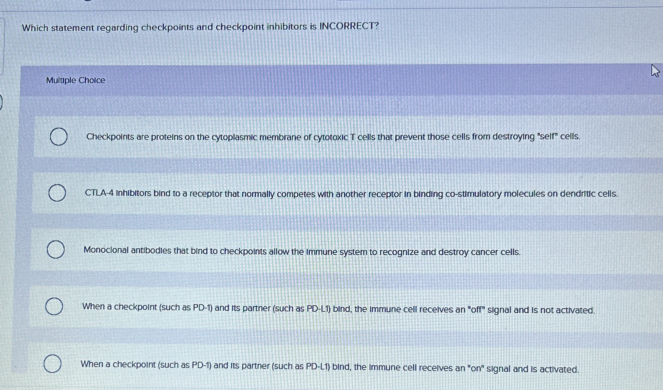 Solved Which statement regarding checkpoints and checkpoint | Chegg.com