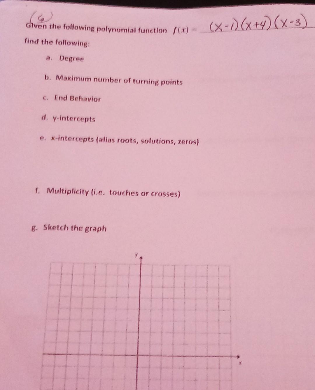 Solved Given the following polynomial function | Chegg.com Solved Given the following polynomial function | Chegg.com