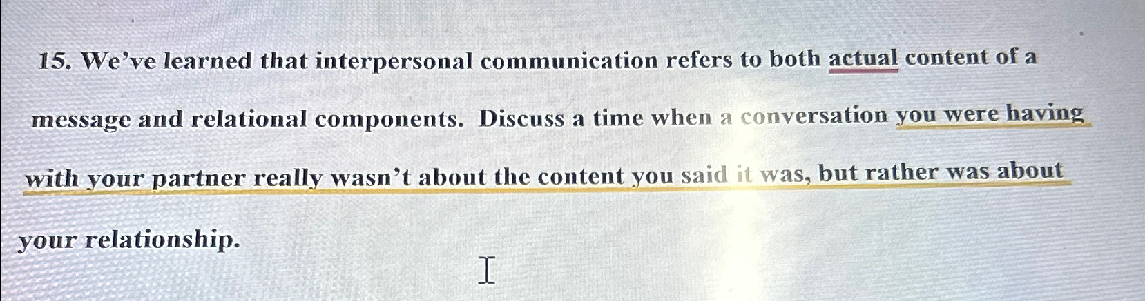 Solved We've learned that interpersonal communication refers | Chegg.com