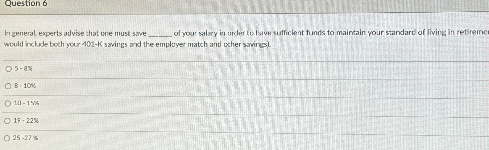 Solved Question 6In general, experts advise that one must | Chegg.com