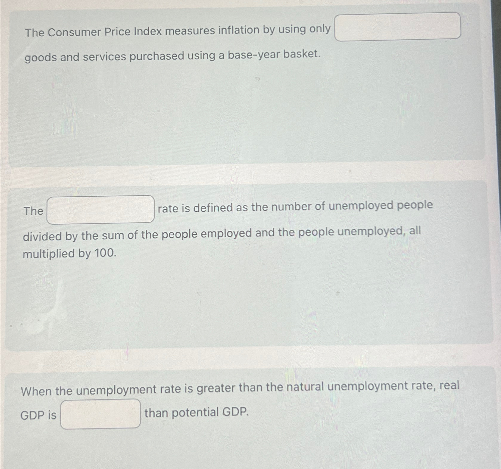 Solved The Consumer Price Index measures inflation by using | Chegg.com