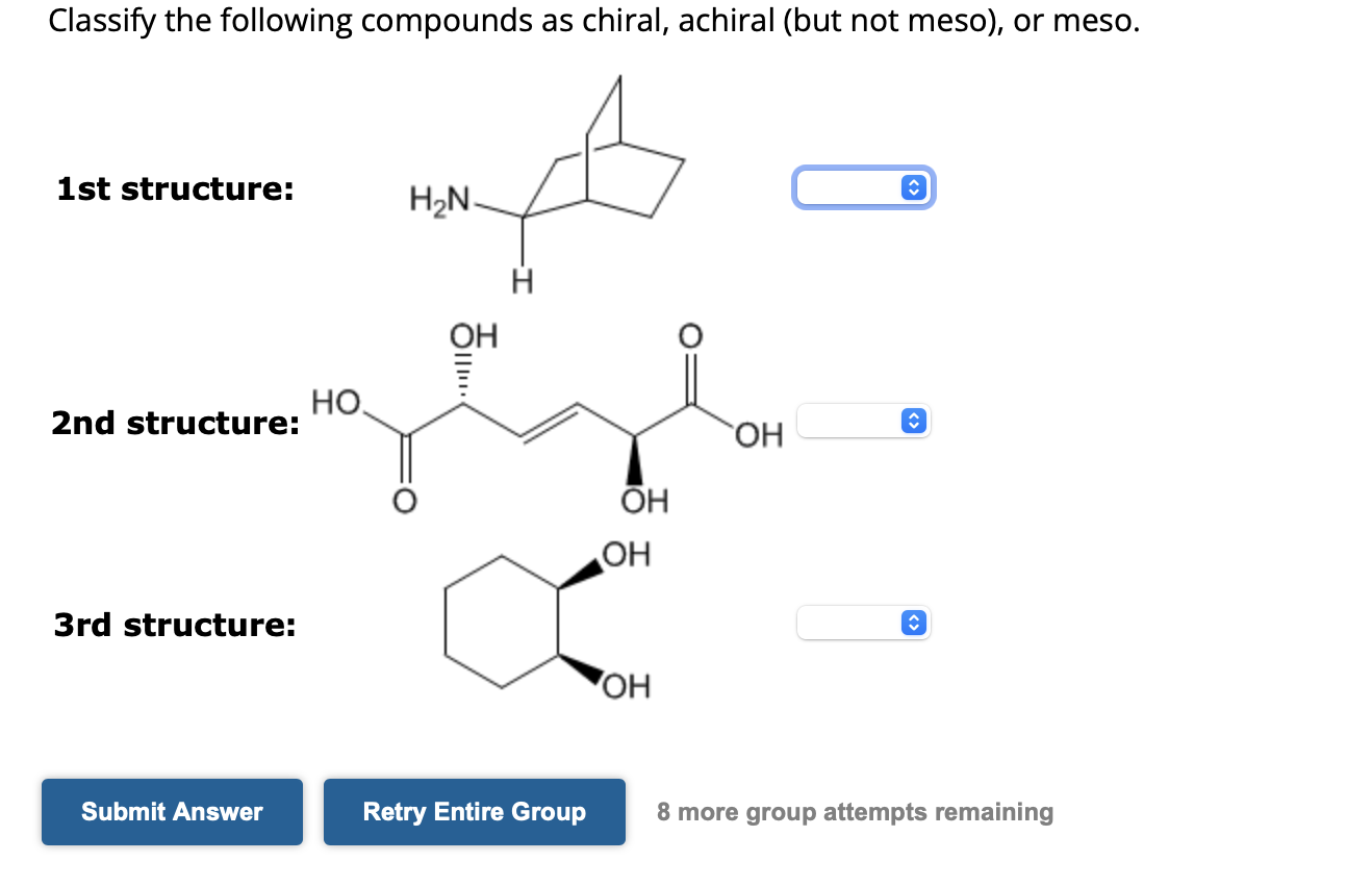 Solved Classify the following compounds as chiral, achiral | Chegg.com