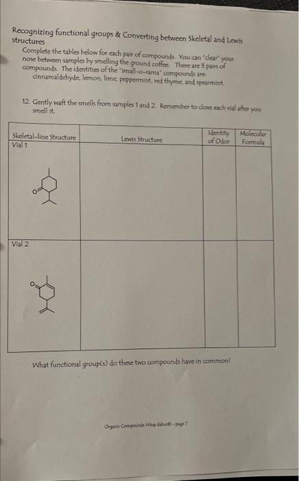 Solved Recognizing functional groups \& Converting between | Chegg.com