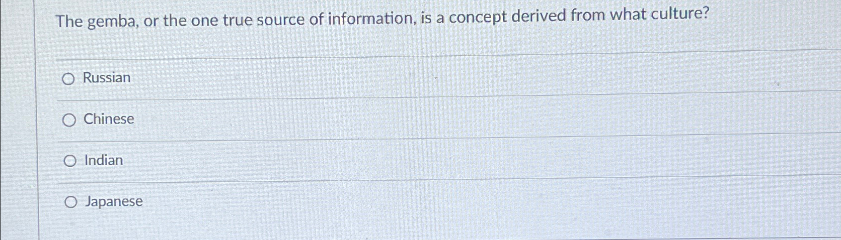 Solved The gemba, or the one true source of information, is | Chegg.com