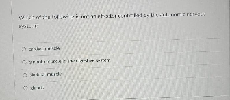 Solved Which of the following is not an effector controlled | Chegg.com