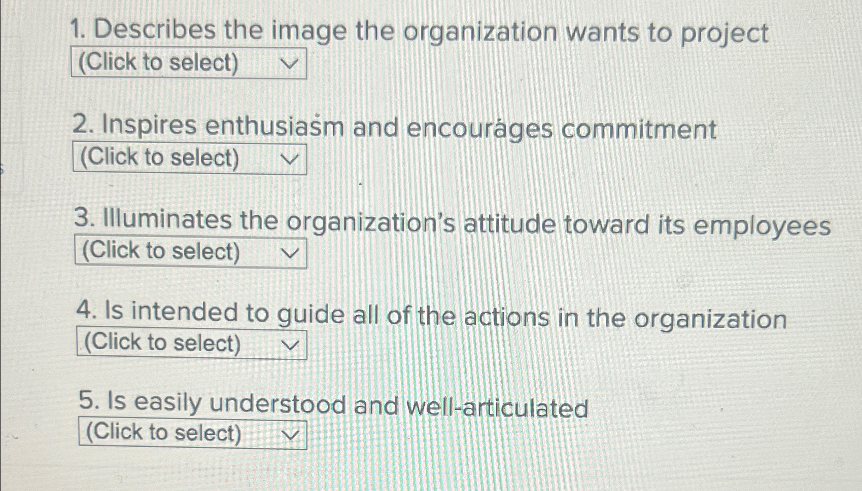 Solved Describes the image the organization wants to project | Chegg.com