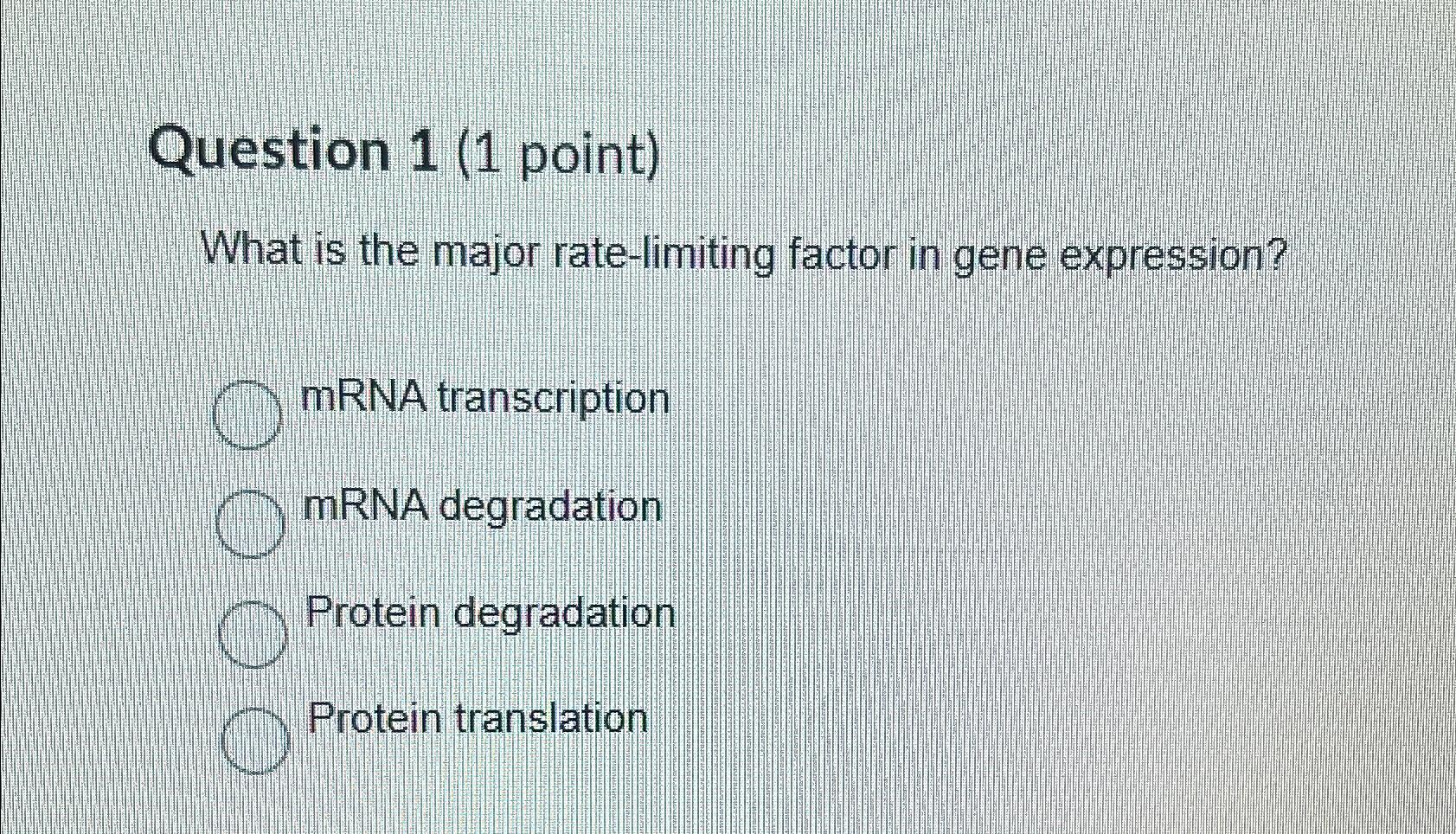 Solved Question 1 (1 ﻿point)What is the major rate-limiting | Chegg.com