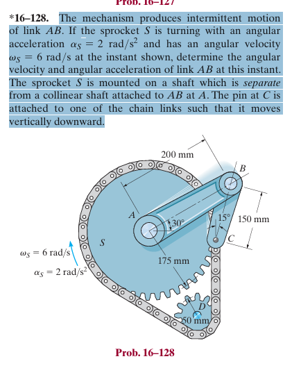 Solved The mechanism produces intermittent motion of ﻿link | Chegg.com