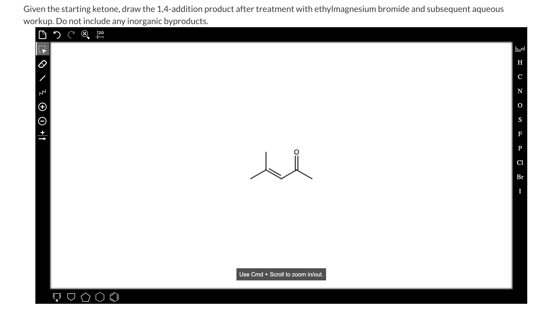 Solved Given the starting ketone, draw the 1,2-addition | Chegg.com