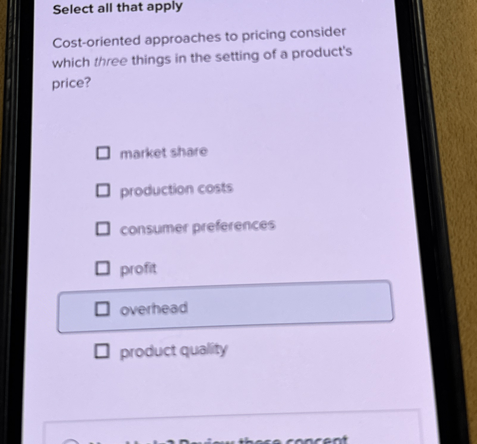 Solved Select all that applyCost-oriented approaches to | Chegg.com