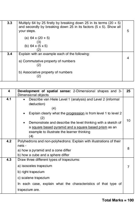 Solved 3.3 Multiply 64 by 25 firstly by breaking down 25 in | Chegg.com