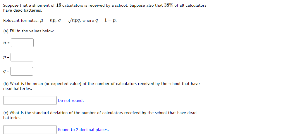 Solved Suppose that a shipment of 16 ﻿calculators is | Chegg.com