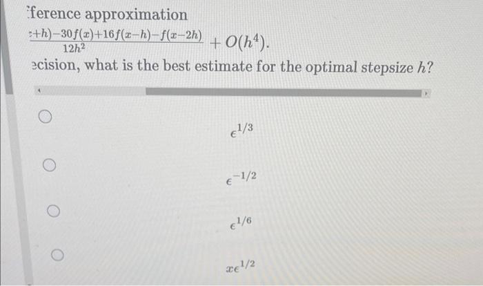 Consider the finite difference approximation | Chegg.com