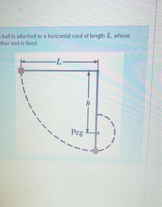 Solved ball is attached to a horizontal cord of length L, | Chegg.com