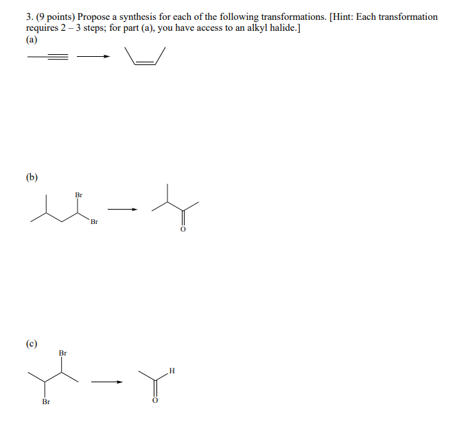 Solved (9 ﻿points) ﻿Propose a synthesis for each of the | Chegg.com