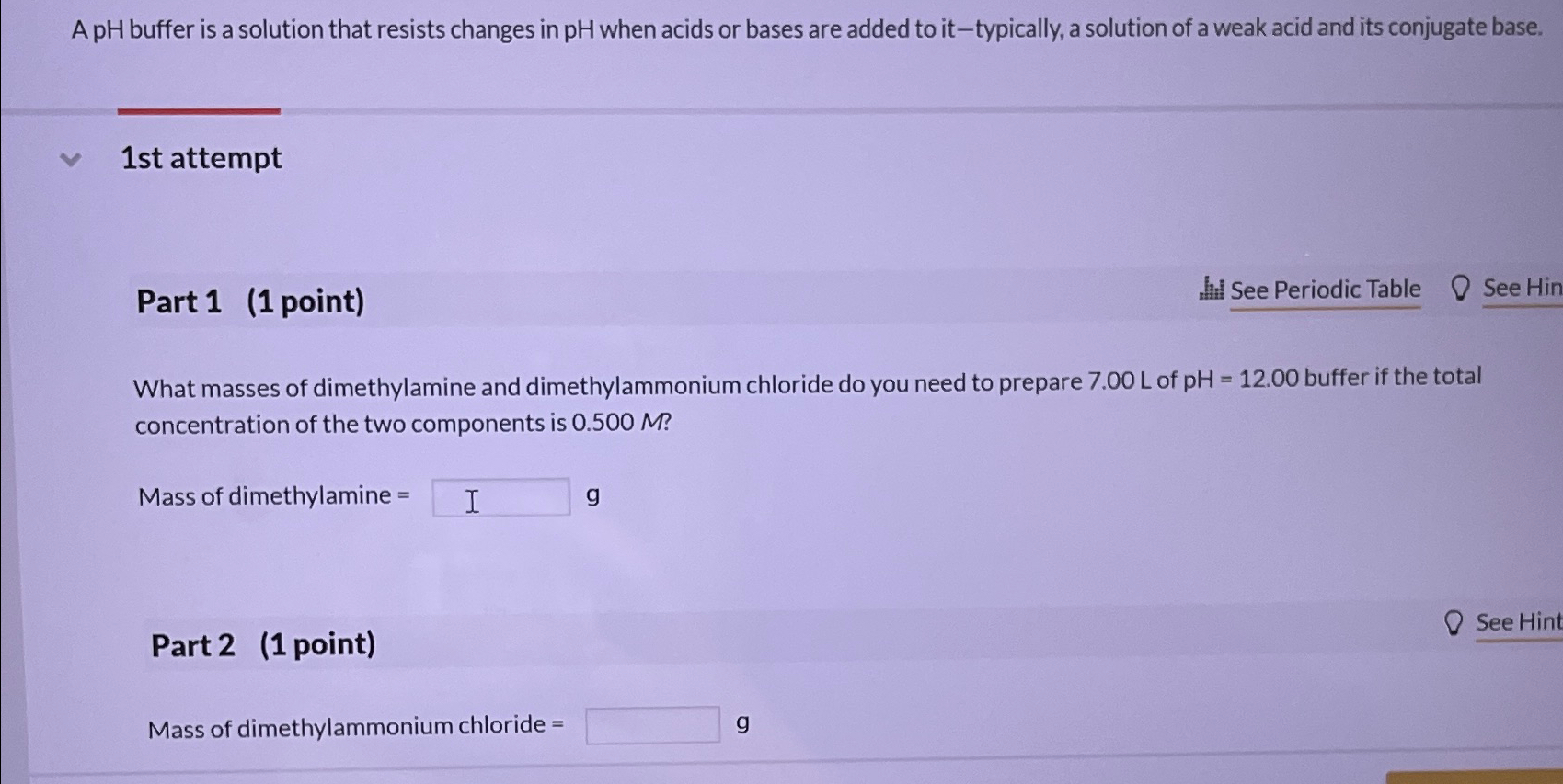 Solved A pH buffer is a solution that resists changes in pH | Chegg.com