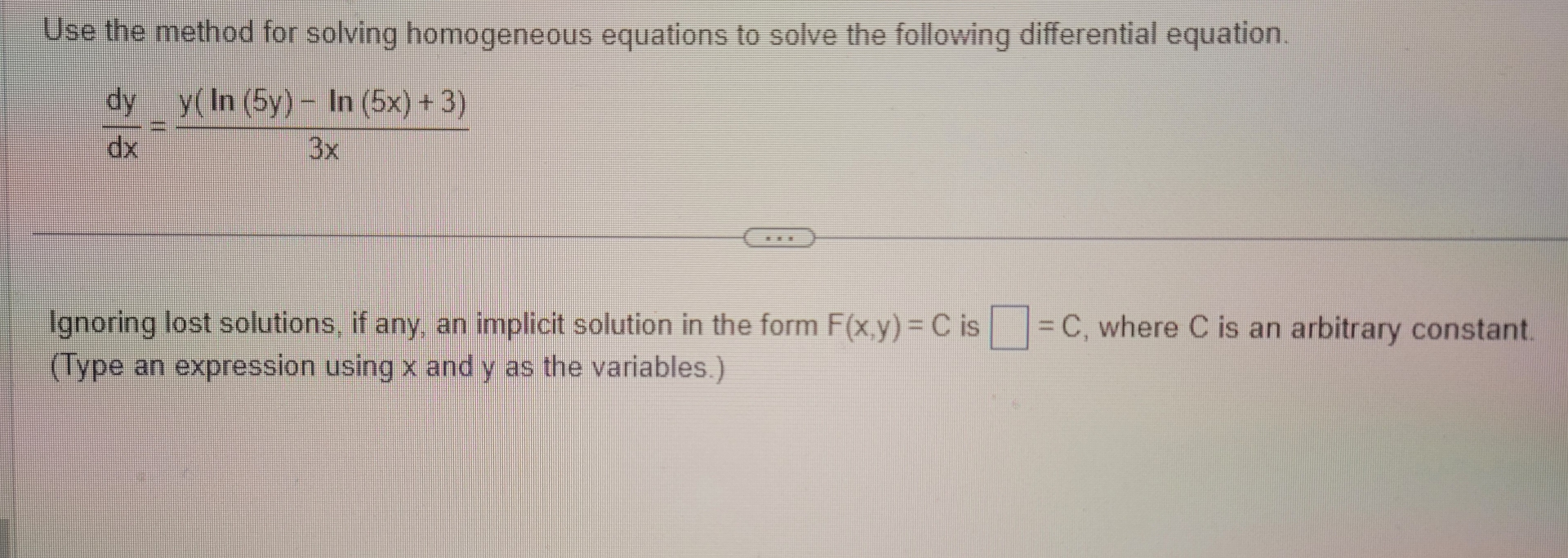 Solved Use the method for solving homogeneous equations to | Chegg.com
