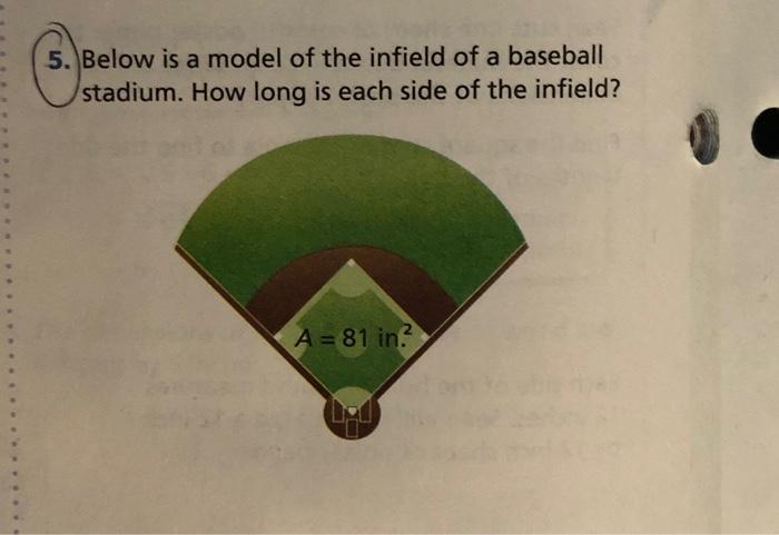 Solved 5. Below is a model of the infield of a baseball | Chegg.com