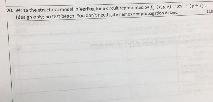 Solved 20. Write the structural model in Verilog for a | Chegg.com