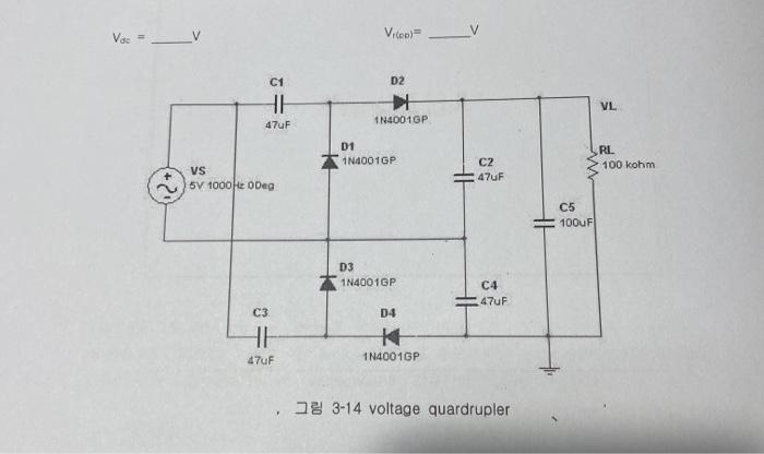 Solved Voe - =_v V.)__v C1 D2 11 叶 VL 470F 1N4001GP D1 | Chegg.com