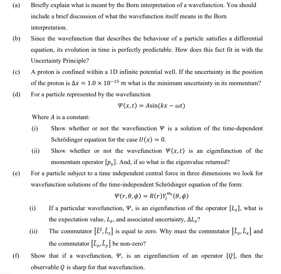 Solved (a) ﻿Briefly explain what is meant by the Born | Chegg.com