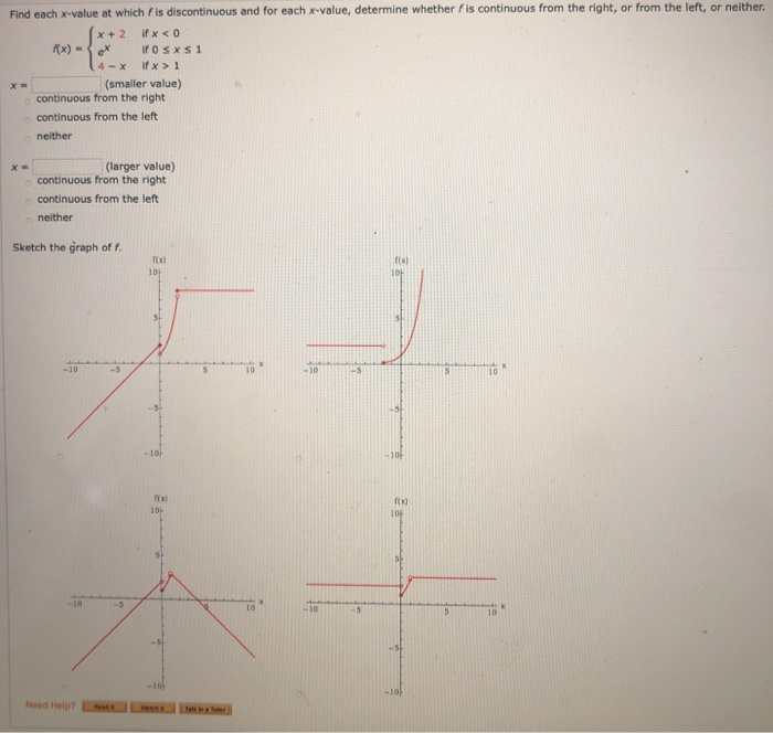 Solved Find each x-value at which is discontinuous and for | Chegg.com