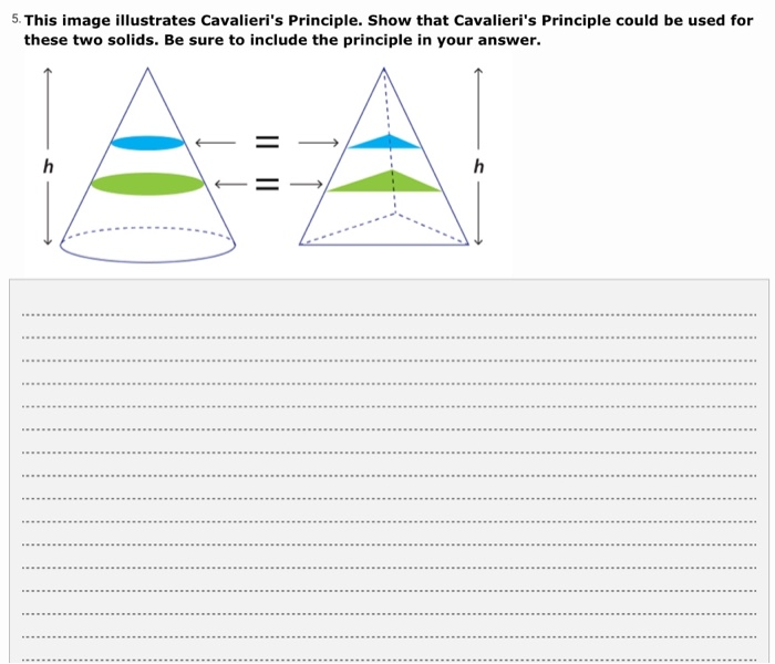 5. This image illustrates Cavalieri's Principle. Show | Chegg.com