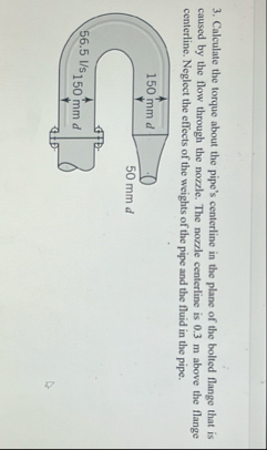 Calculate the torque about the pipe's centerline in | Chegg.com