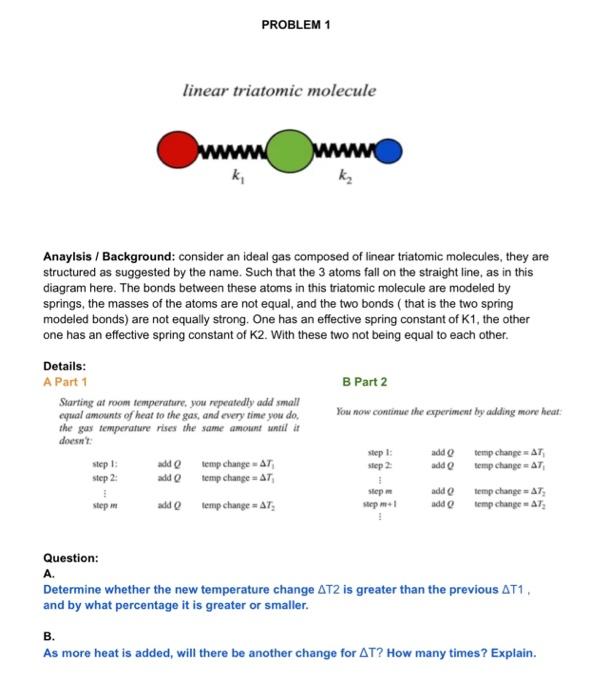 Solved Problem 1 Linear Triatomic Molecule Ww K