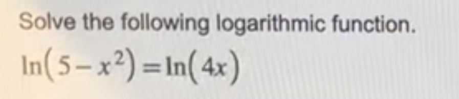 Solved Solve the following logarithmic | Chegg.com