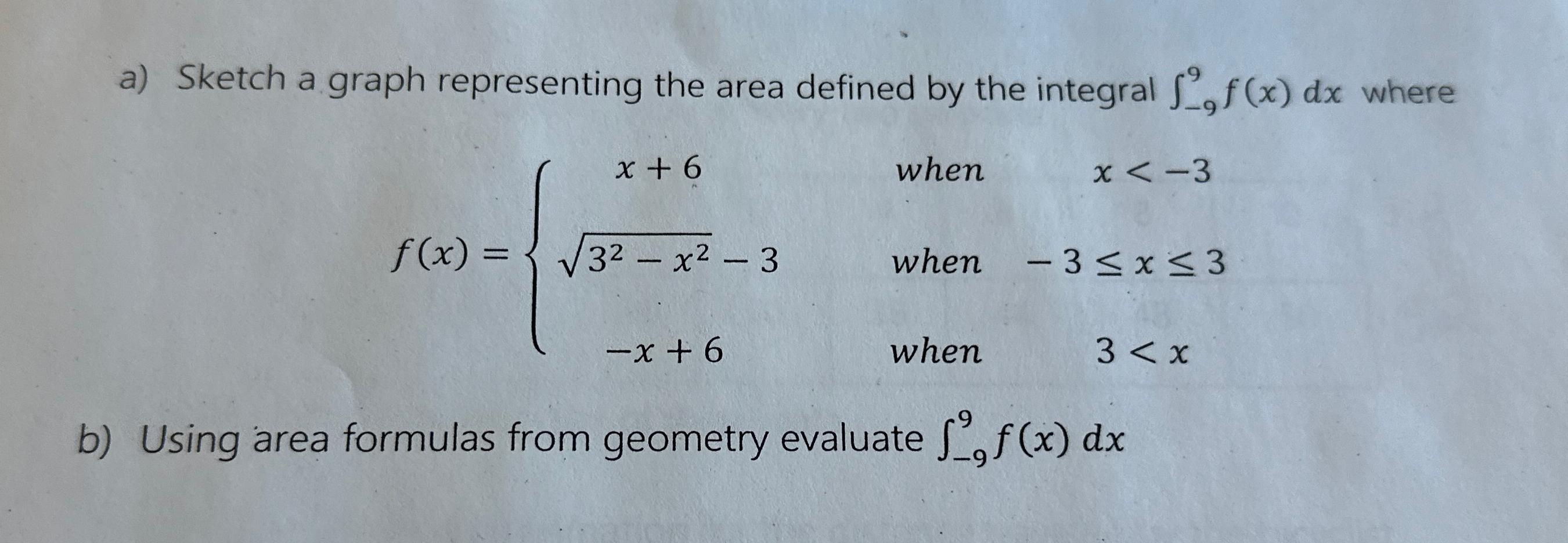 Solved a) ﻿Sketch a graph representing the area defined by | Chegg.com