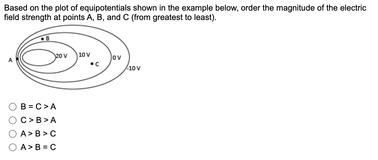 Solved Based on the plot of equipotentials shown in the | Chegg.com