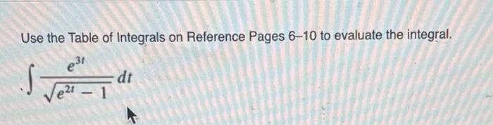 Solved Use the Table of Integrals on Reference Pages 6-10 to | Chegg.com