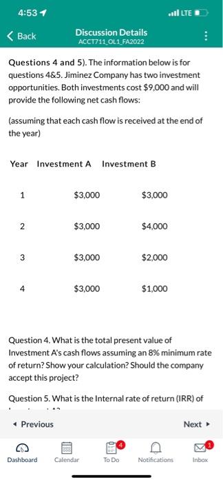 Solved Questions 4 and 5 ). The information below is for | Chegg.com