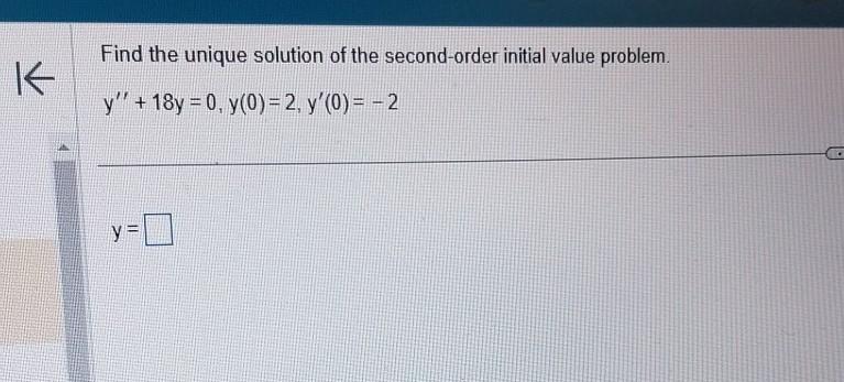 Solved Find the unique solution of the second-order initial | Chegg.com