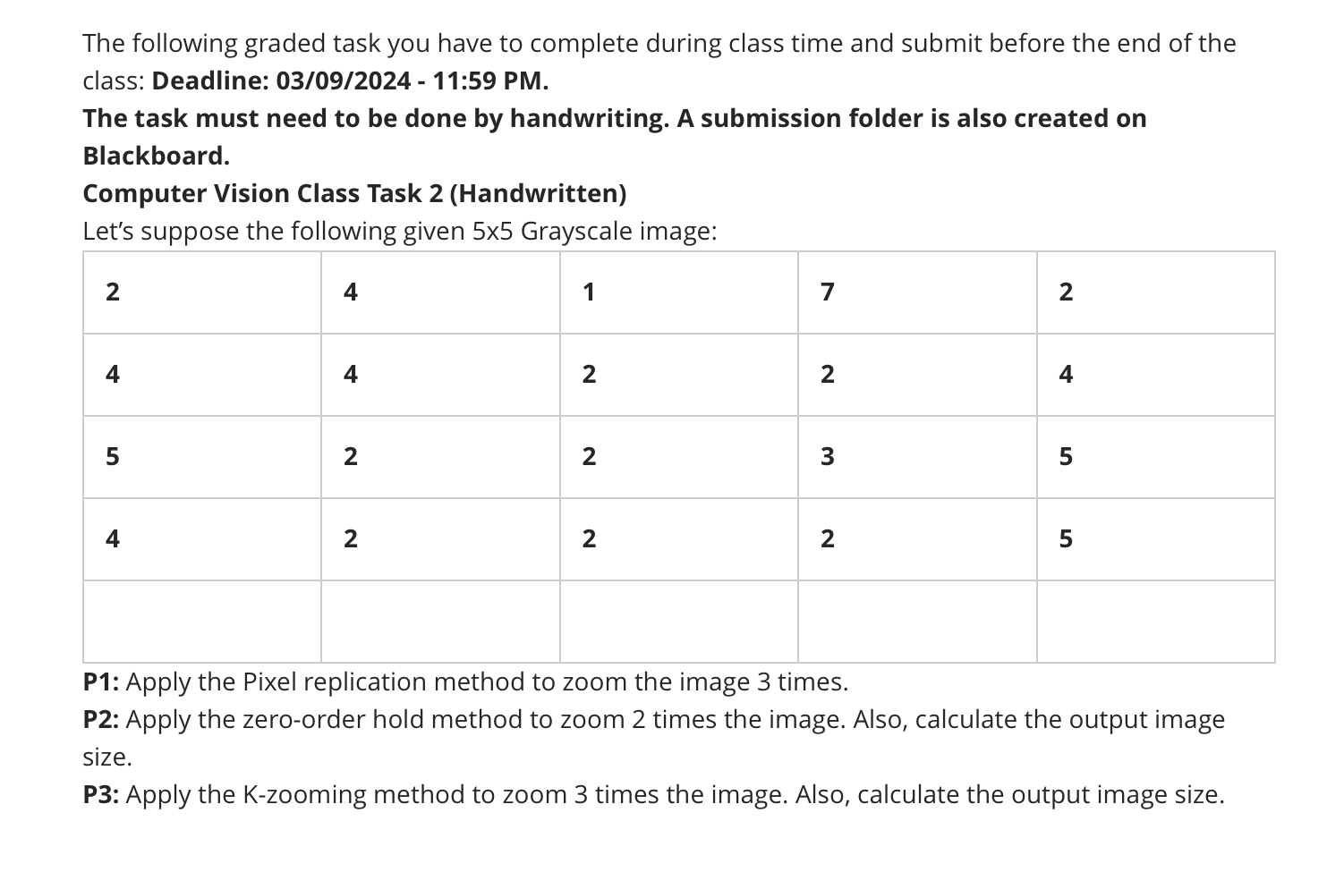 Solved The following graded task you have to complete during | Chegg.com