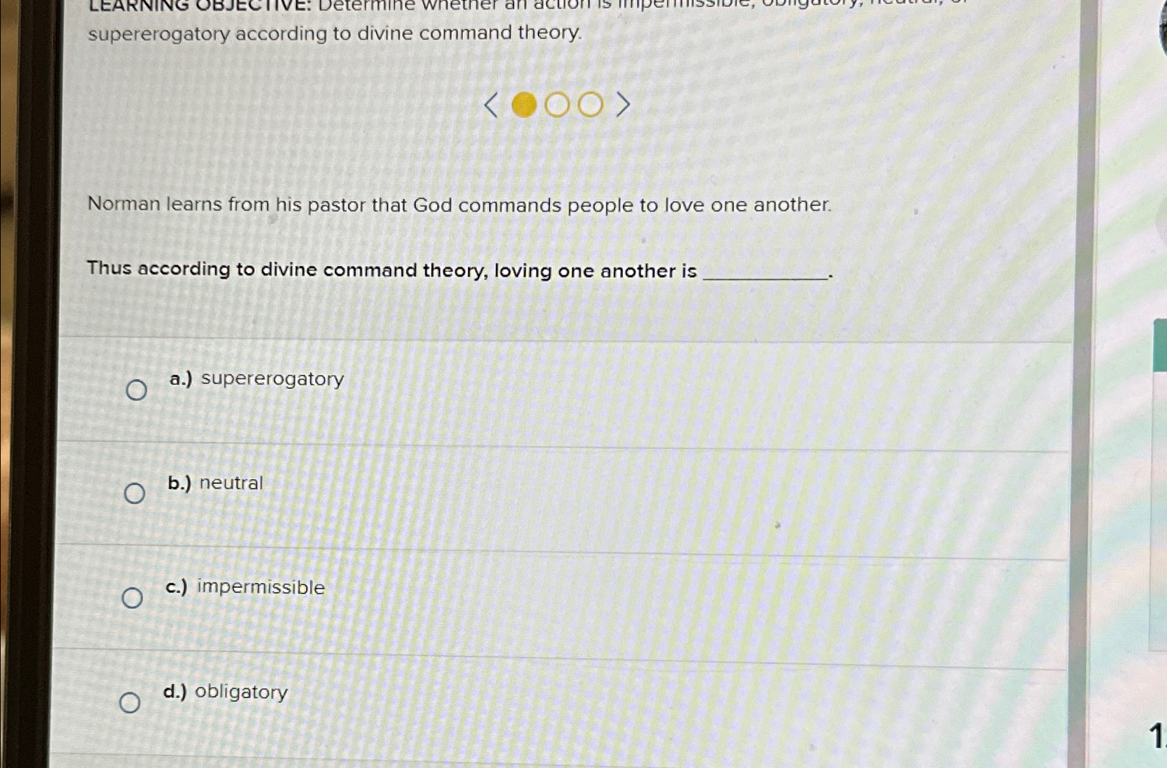 Solved supererogatory according to divine command | Chegg.com