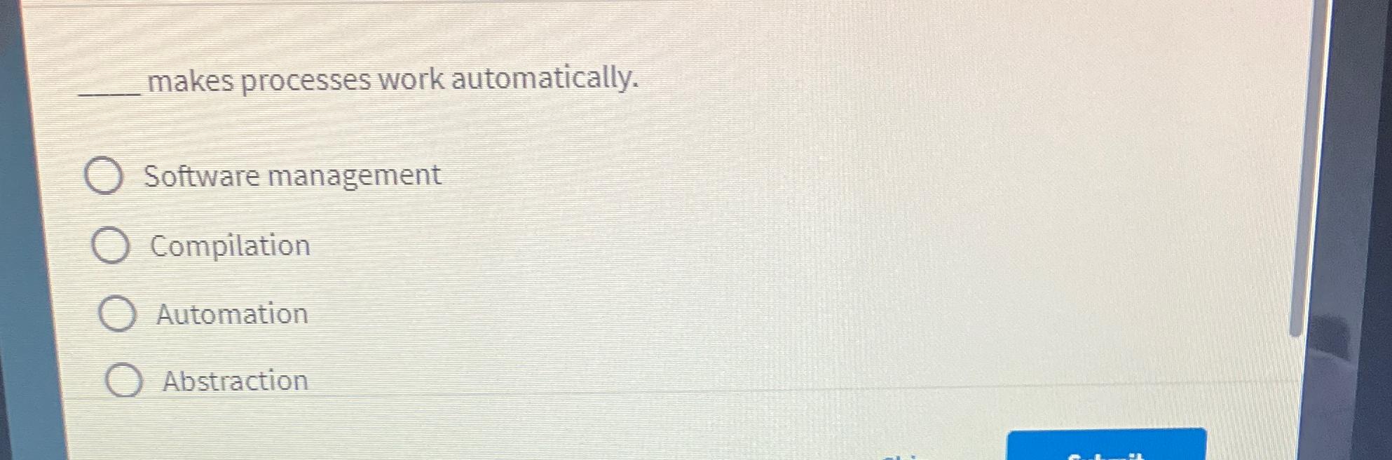 Solved makes processes work automatically.Software | Chegg.com