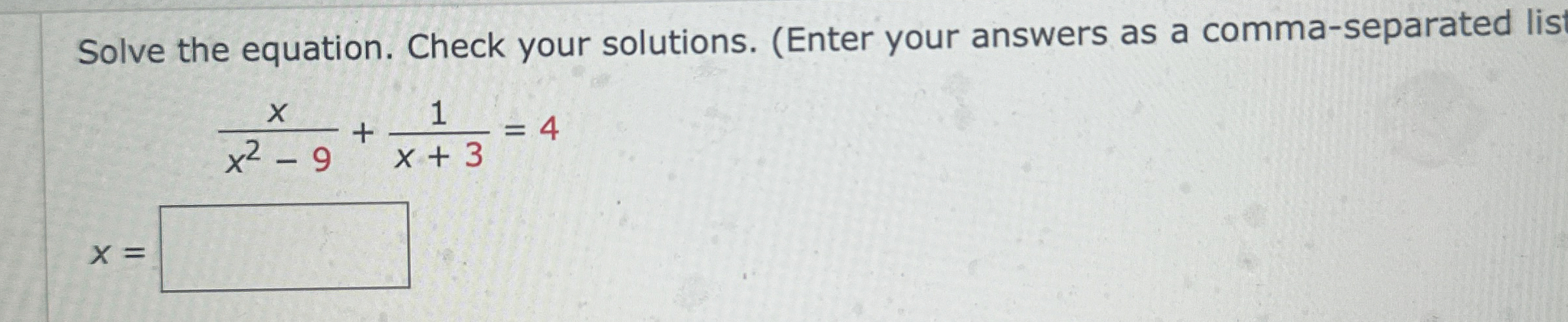 Solved Solve the equation. Check your solutions. (Enter your | Chegg.com