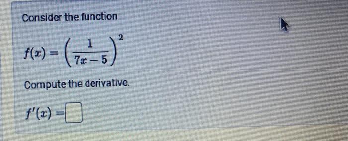 Solved Consider the function f(x)=35x2+7 Compute the | Chegg.com