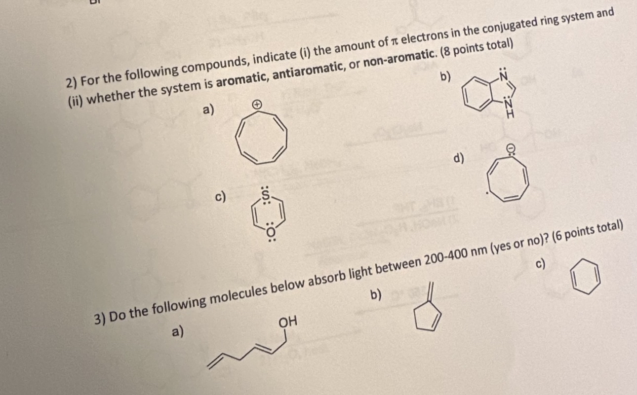 Solved For the following compounds, indicate (i) ﻿the amount | Chegg.com
