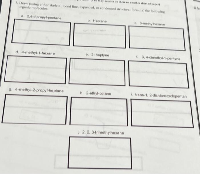 Solved 2. Provide the proper name for each compound below | Chegg.com